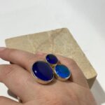 Parlement Mavi Tasarım Cam Yüzük – Pera Glass Atelier