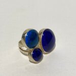 Parlement Mavi Tasarım Cam Yüzük – Pera Glass Atelier