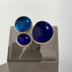 Parlement Mavi Tasarım Cam Yüzük – Pera Glass Atelier