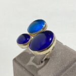 Parlement Mavi Tasarım Cam Yüzük – Pera Glass Atelier